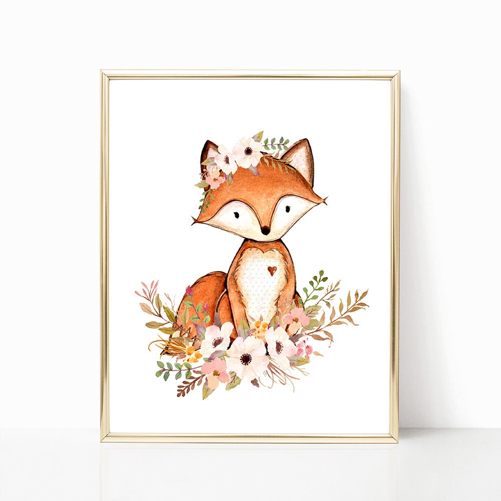Fox Print Instant Art INSTANT DOWNLOAD Printable Wall Decor - Etsy