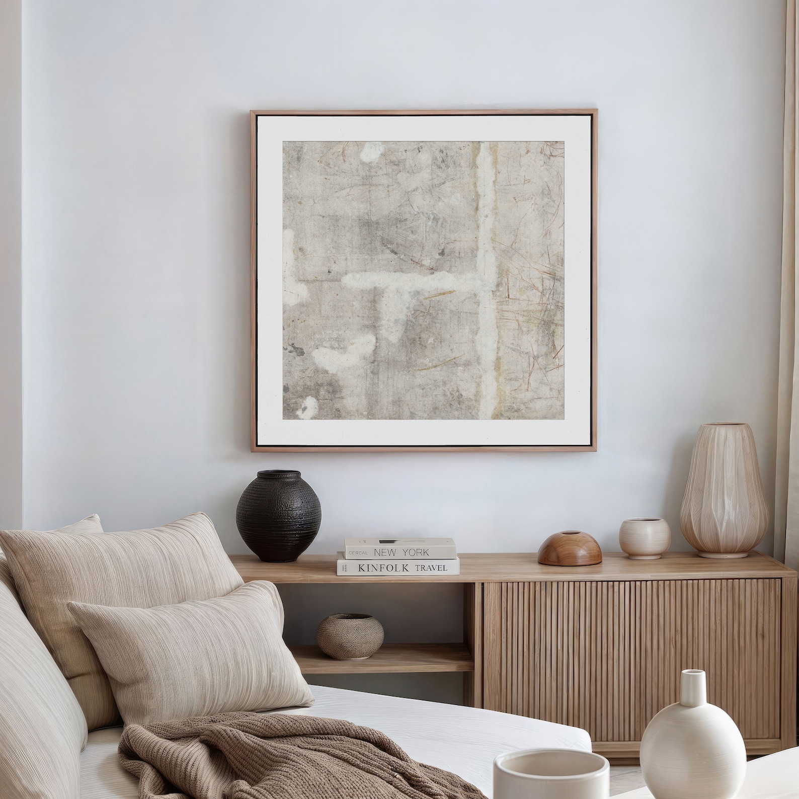 Contemporary Abstract Art Print, Soft Beige Printable Art, Neutral ...