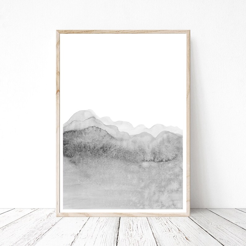 Grey Watercolor Print Instant Art INSTANT DOWNLOAD Printable | Etsy