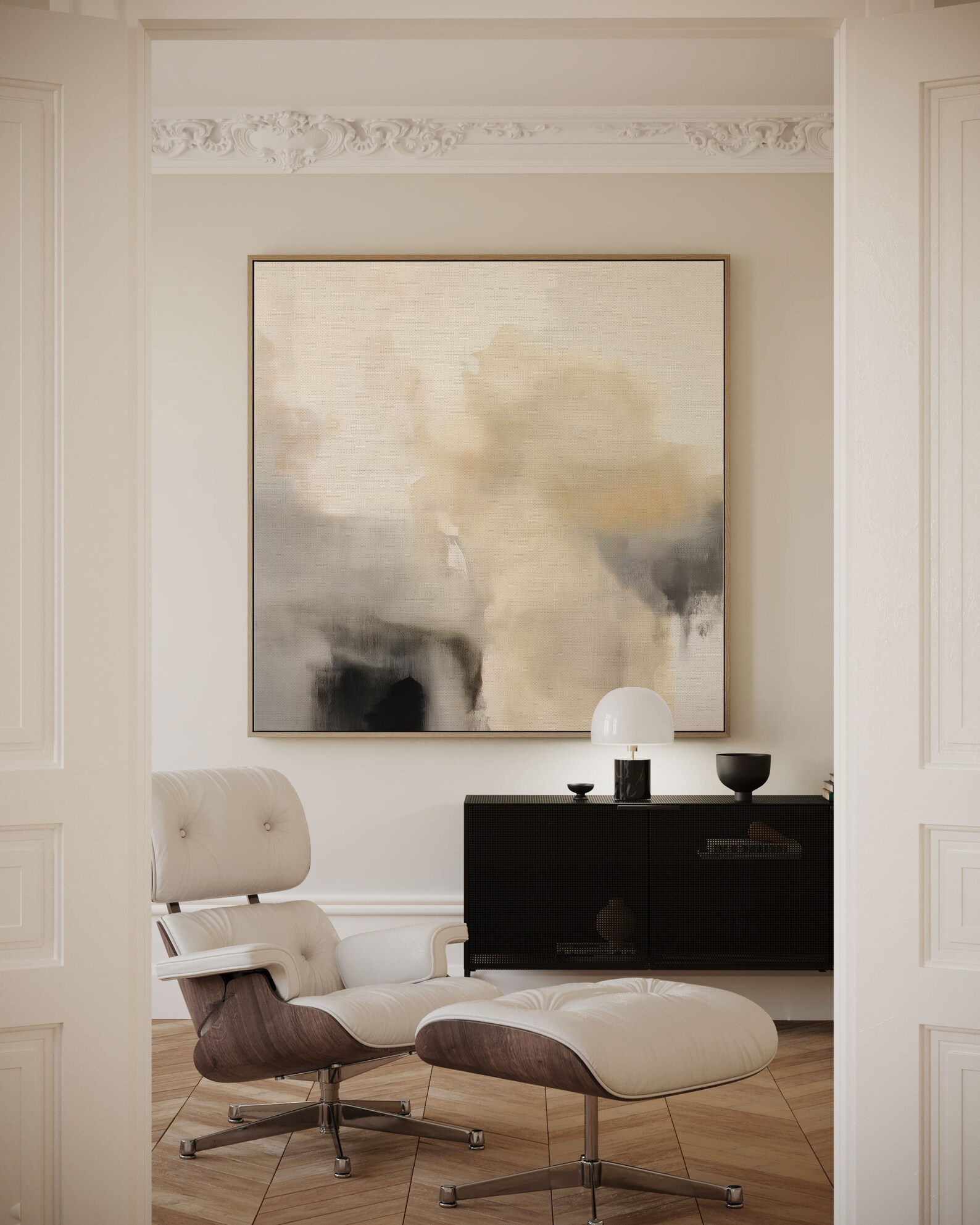 Neutral Abstract Painting Set of 2 Square Prints, Abstract Acrylic ...