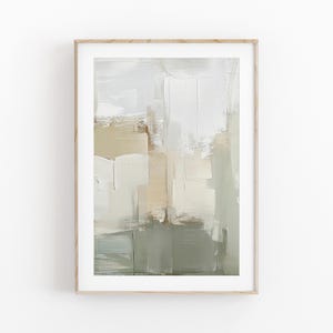 Light Green Abstract Painting Set of 2, Neutral Acrylic Print, Sage ...