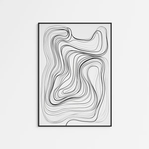 Abstract Line Art Print Set of 3, Neutral Art, Nordic Modern Printable ...