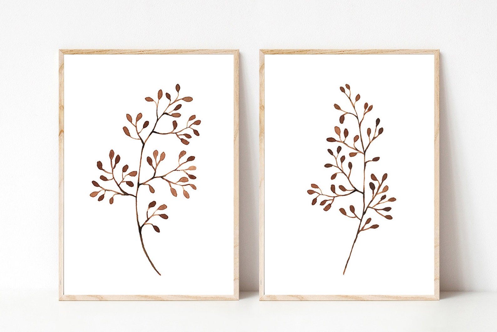 Set of 2 Brown Twigs Print Instant Art INSTANT DOWNLOAD - Etsy