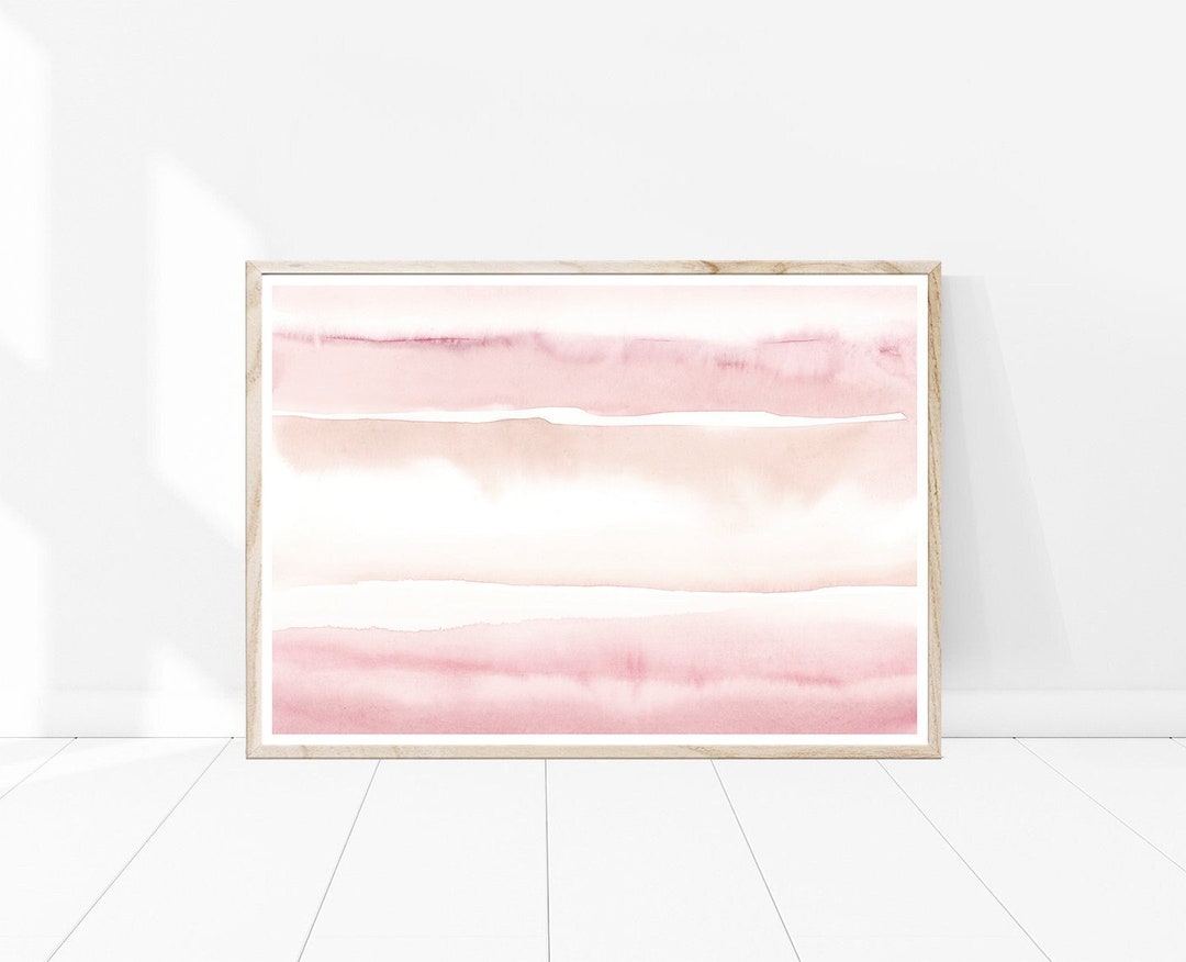 Blush Pink Painting Abstract Watercolor Print Printable Art - Etsy