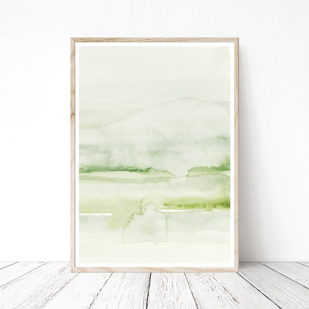 Light Green Painting, Abstract Watercolor Print, Printable Art, INSTANT ...