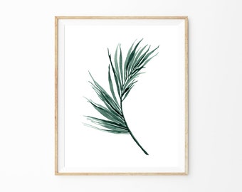 Palm Leaf Watercolor Print Instant Art INSTANT DOWNLOAD | Etsy