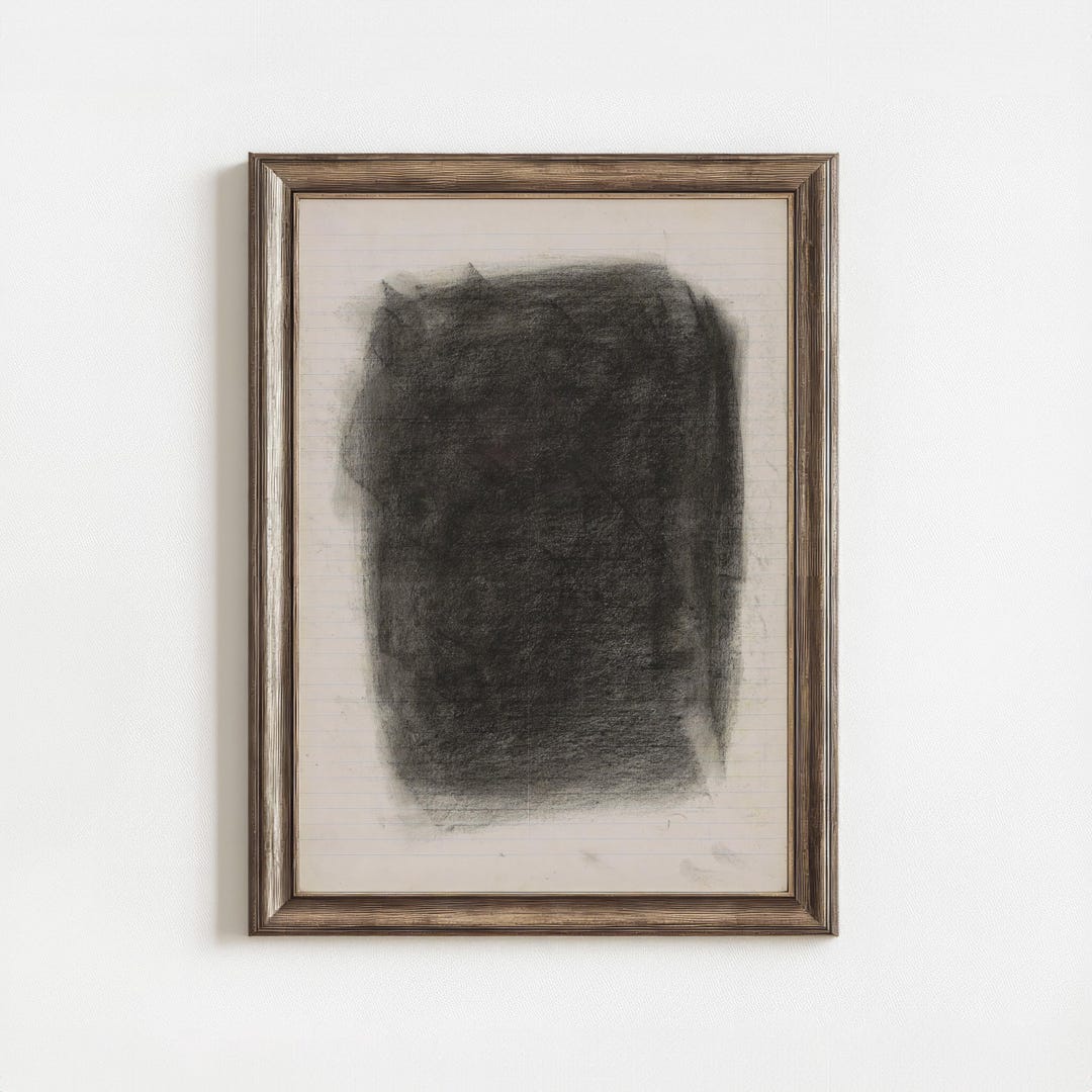 Black Charcoal Drawing, Abstract Art Print, Printable Art, INSTANT ...