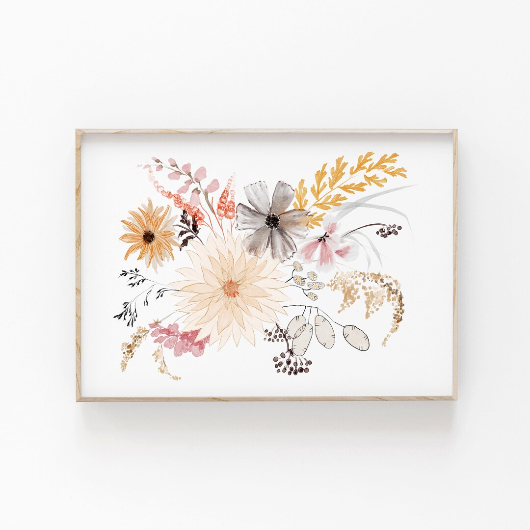 Floral Print Flowers Art INSTANT DOWNLOAD Printable Wall - Etsy