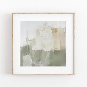 Abstract Green Painting Set of 2 Square Prints, Abstract Acrylic Print ...