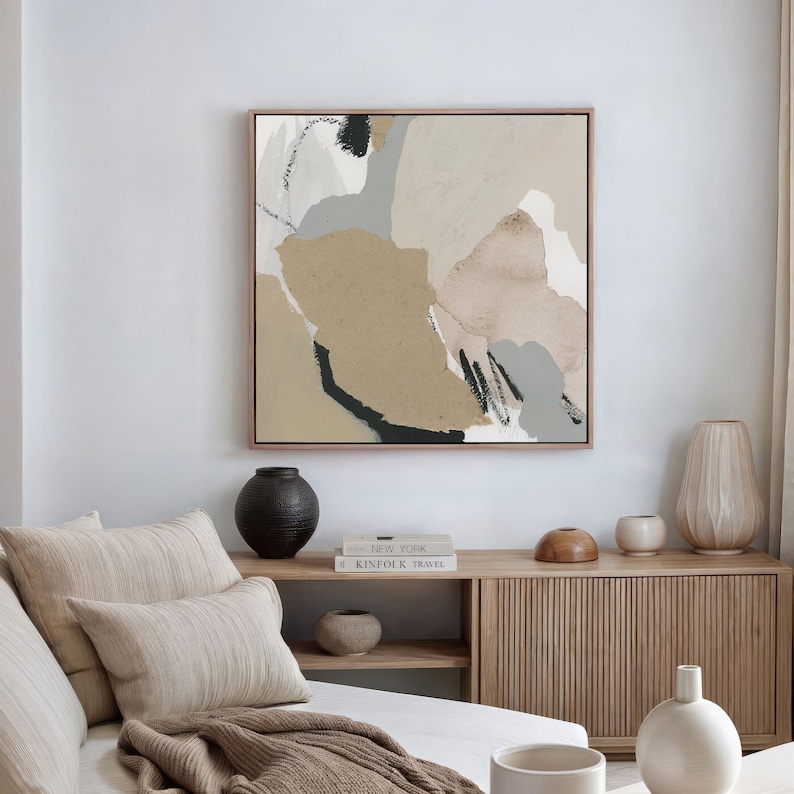 Contemporary Abstract Art Print, Beige Printable Art, Neutral Modern ...