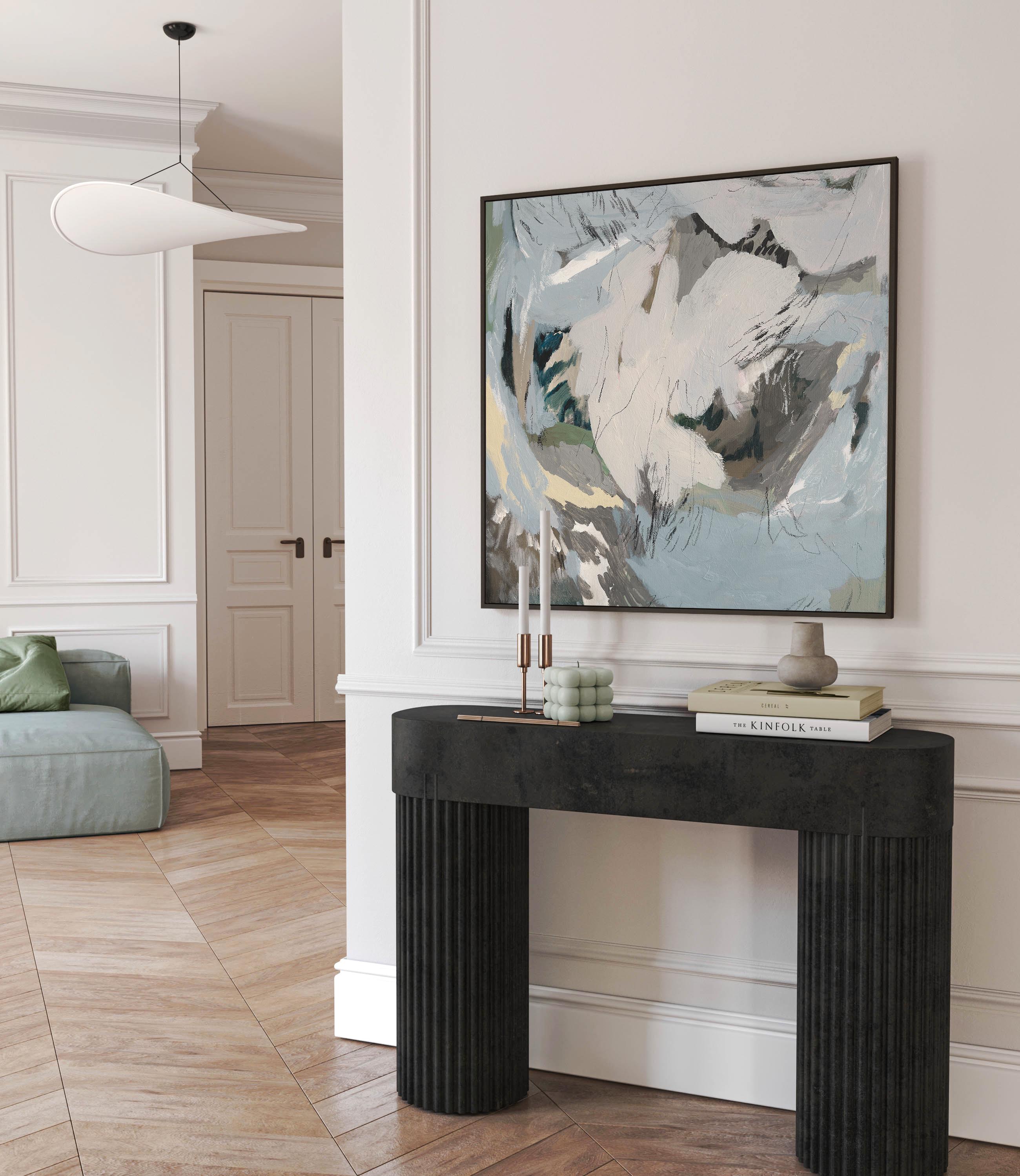 Neutral Blue and Grey Abstract Art Print | Acrylic Painting | Modern ...