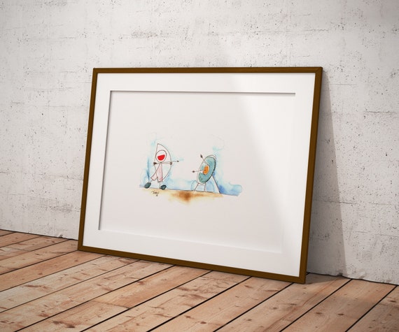 Archery Bow and Arrow Art Print Nursery Art Optional - Etsy