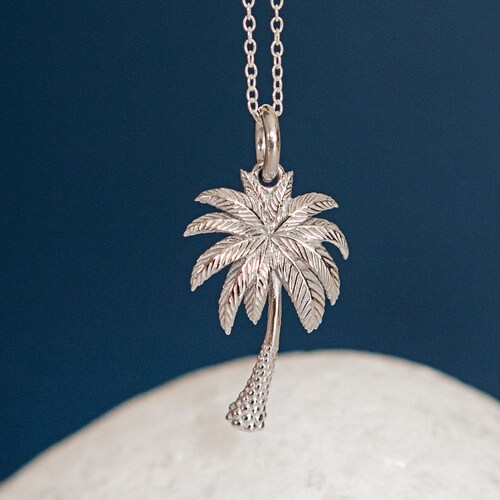 Palm Tree Necklace Palm Tree Pendant Tropical Necklace - Etsy