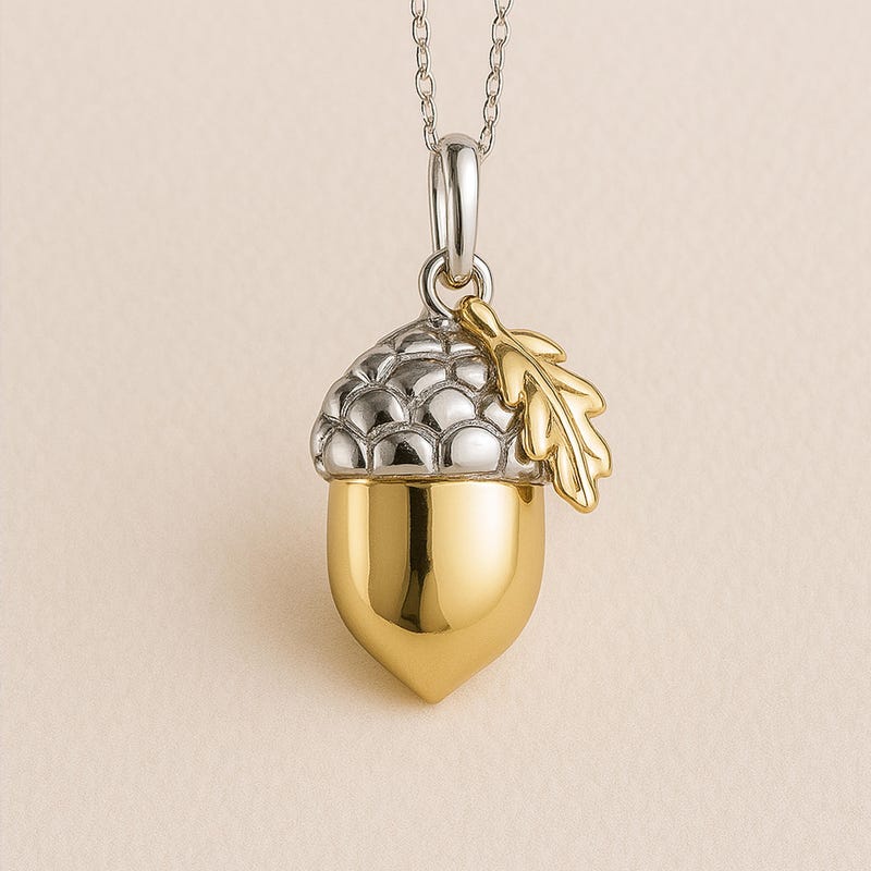 Gold Acorn Necklace - Etsy