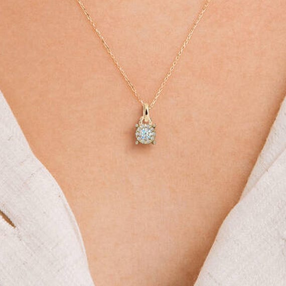 Personalised Solid 9ct Yellow Gold April Diamond Birthstone Necklace