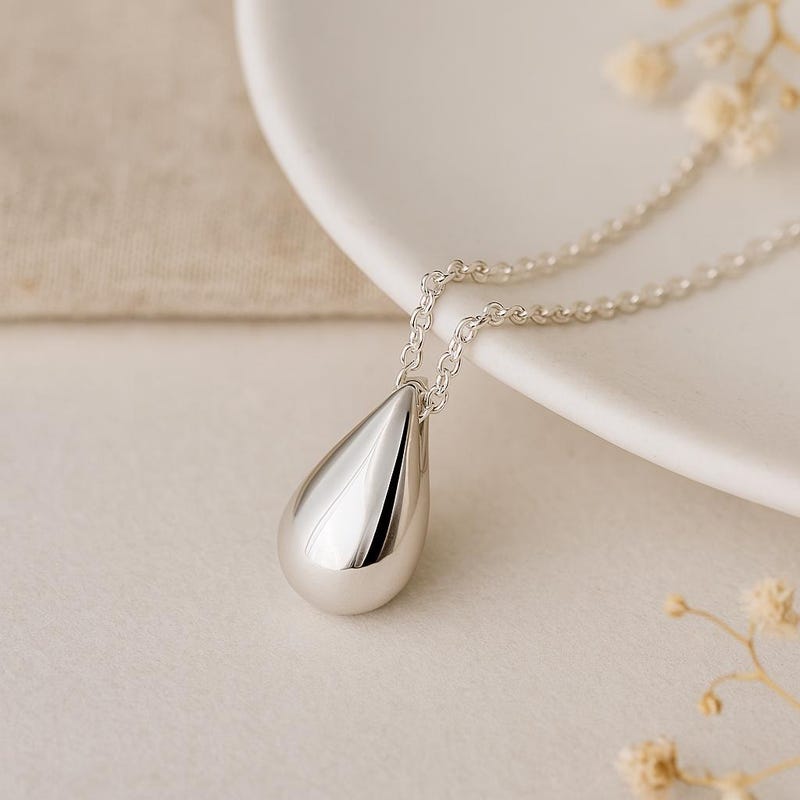 Silver Teardrop - Etsy