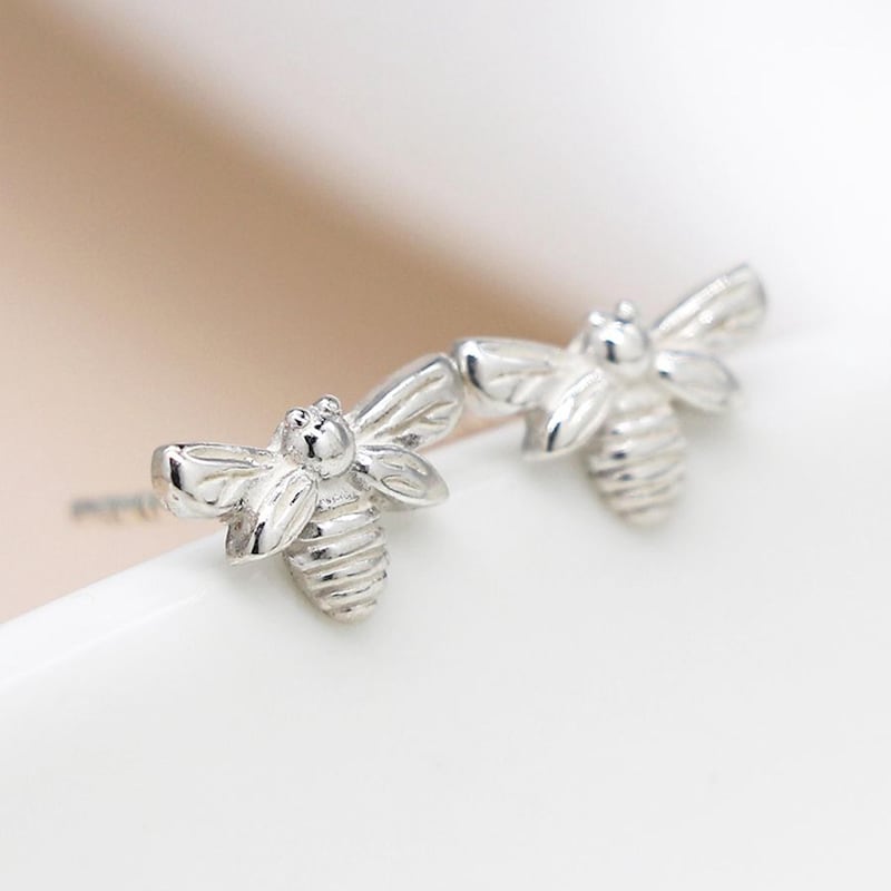 Silver Bees - Etsy
