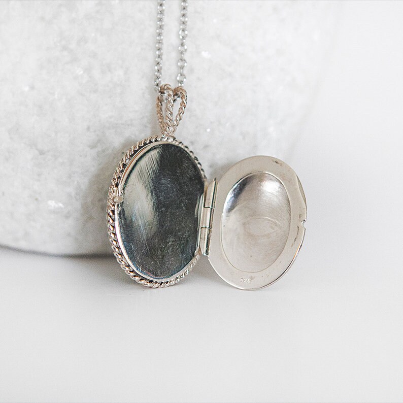 Personalised Sterling Silver Blue Goldstone Gemstone Locket | Etsy