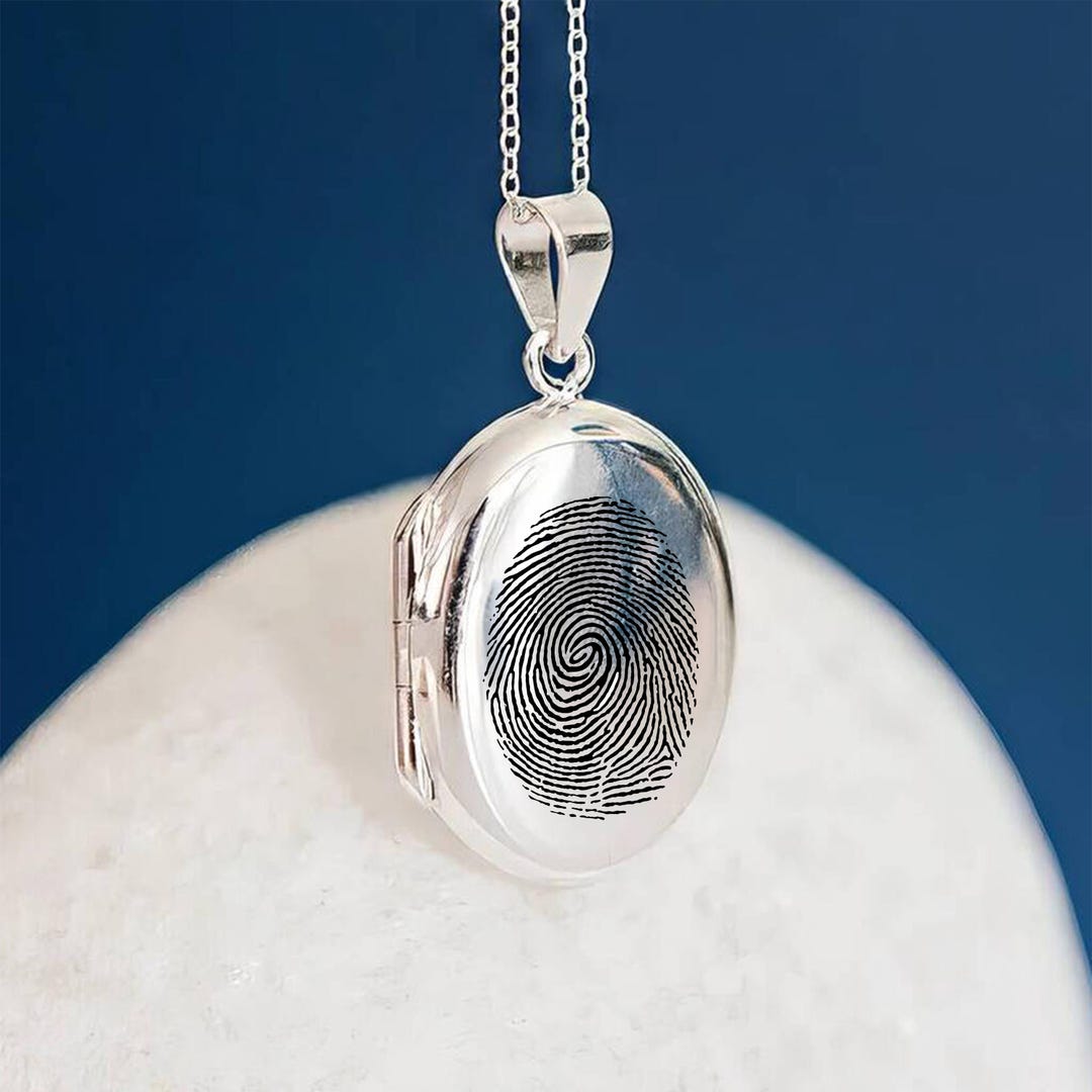 Personalised Sterling Silver Fingerprint Locket - Etsy