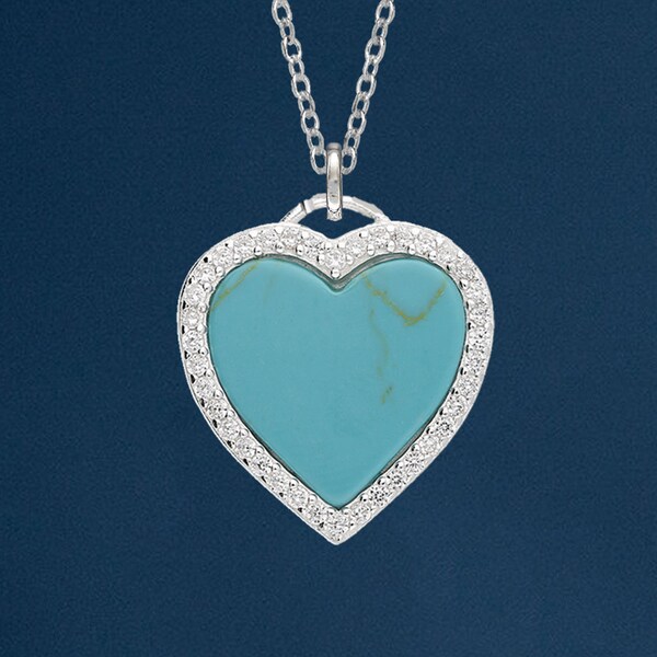 Turquoise Heart Necklace - Etsy