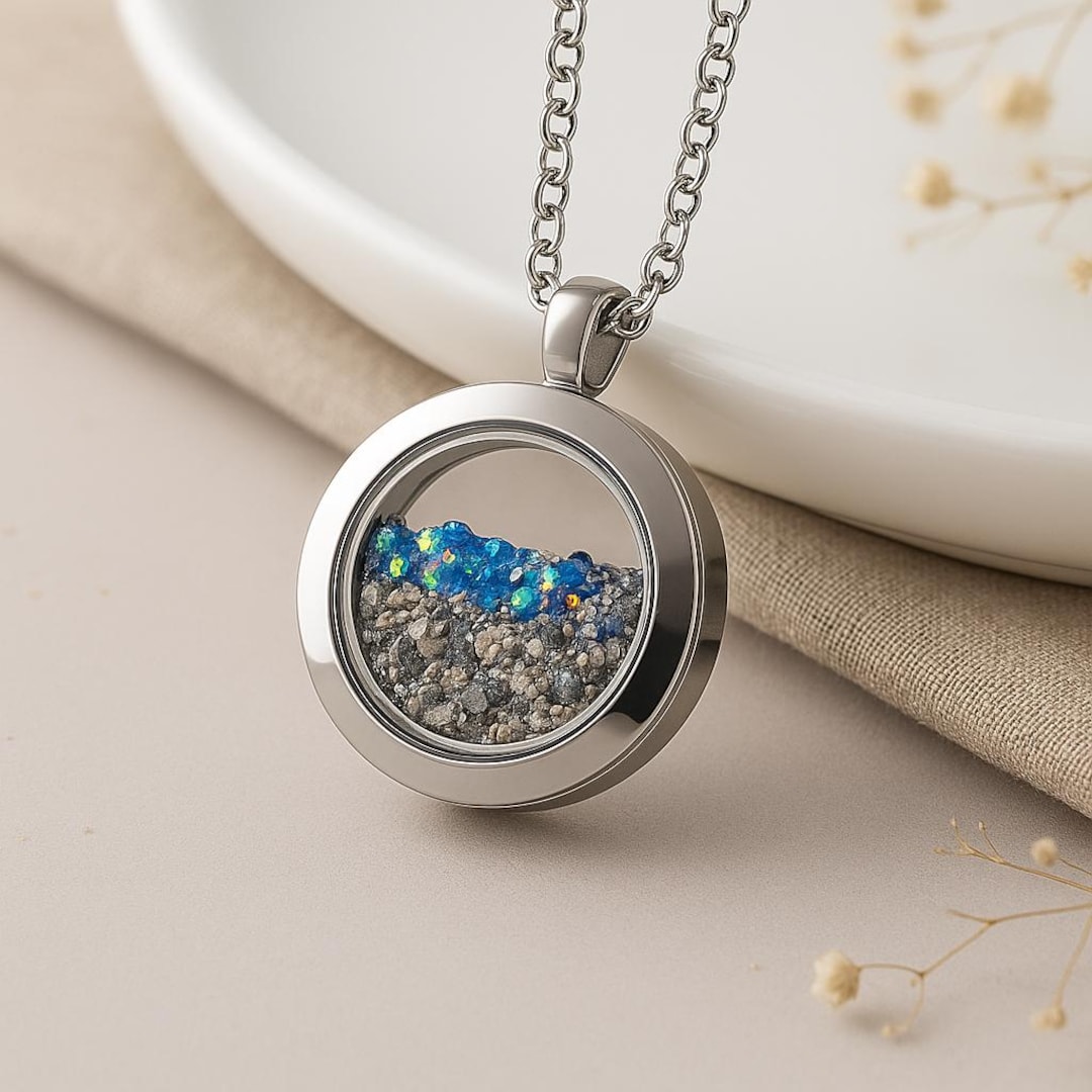 Stainless Steel Crushed Opal Urn Locket - Etsy