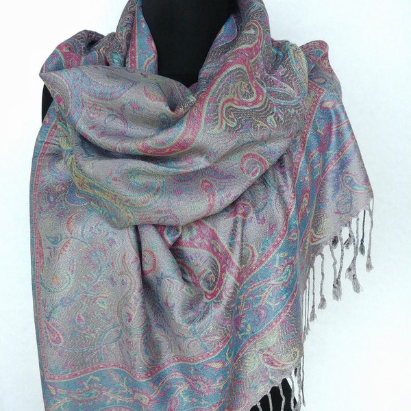 Grey Pashmina - Etsy