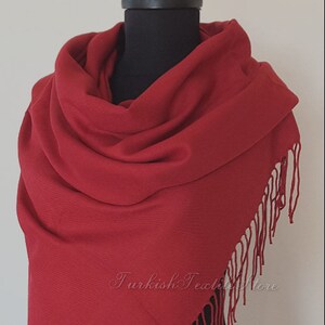 Ruby Red Pashmina Shawl, Deep Red Scarf, Deep Red Wrap Shawl, Red ...