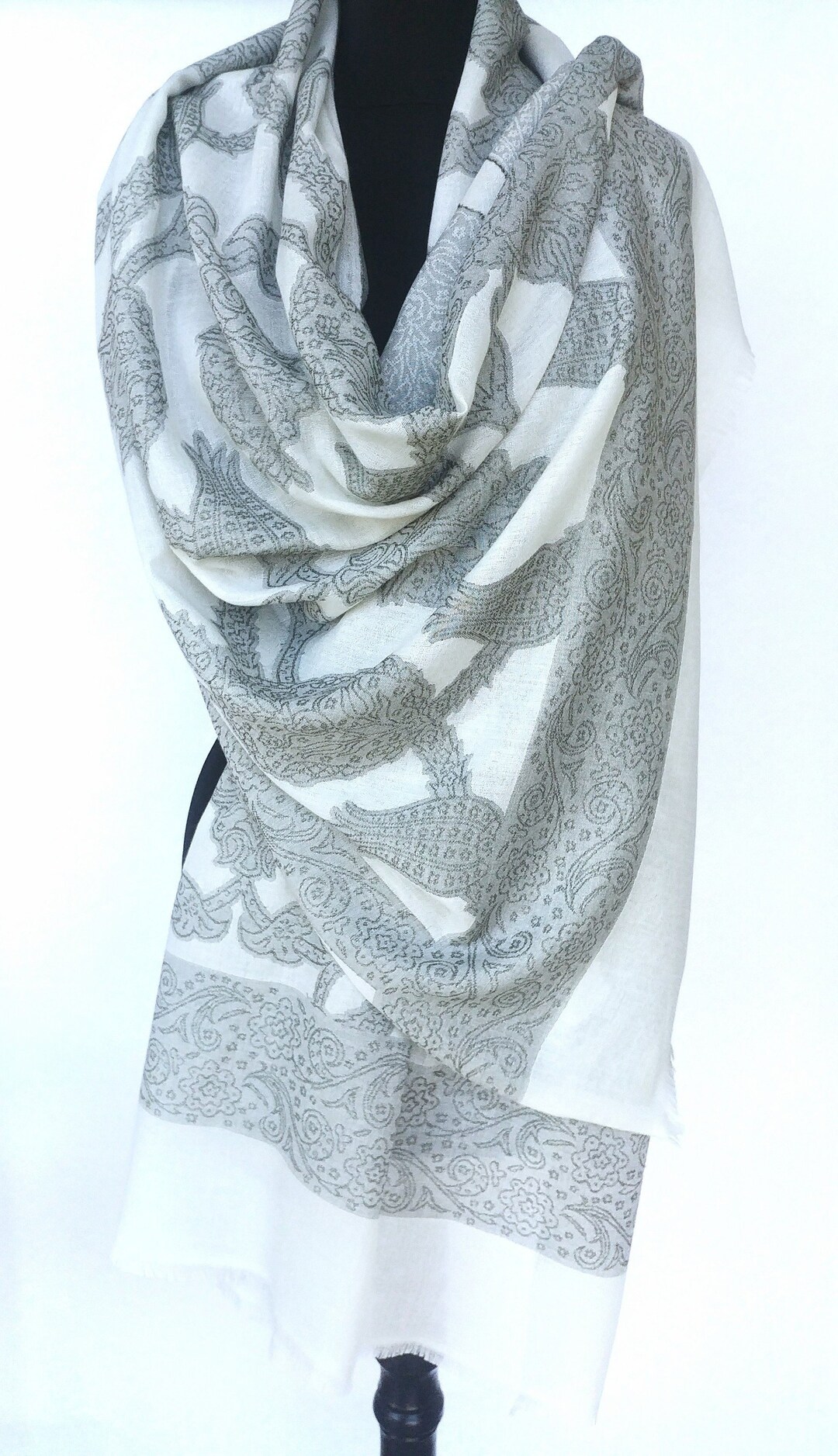 Turkish Tulip Shawl Grey Turkish Tulip Pashmina Scarf Boho Oversized ...