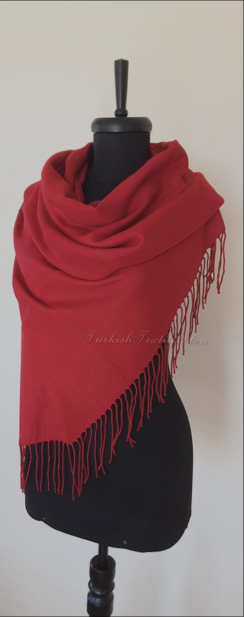 Ruby Red Pashmina Shawl Deep Red Scarf Deep Red Wrap Shawl - Etsy