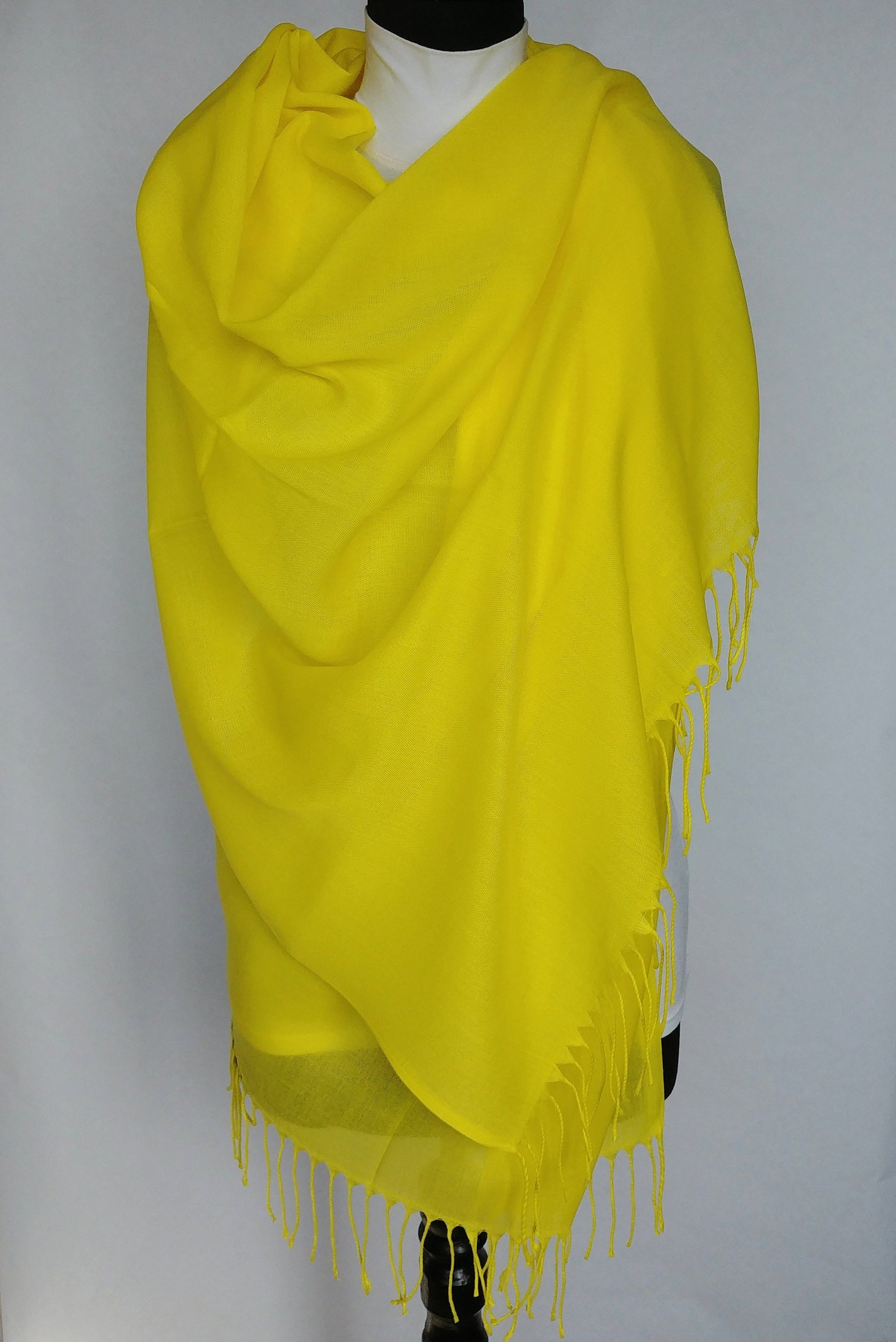 Bright Yellow Pashmina Shawl Yellow Wedding Pashmina Scarf - Etsy UK