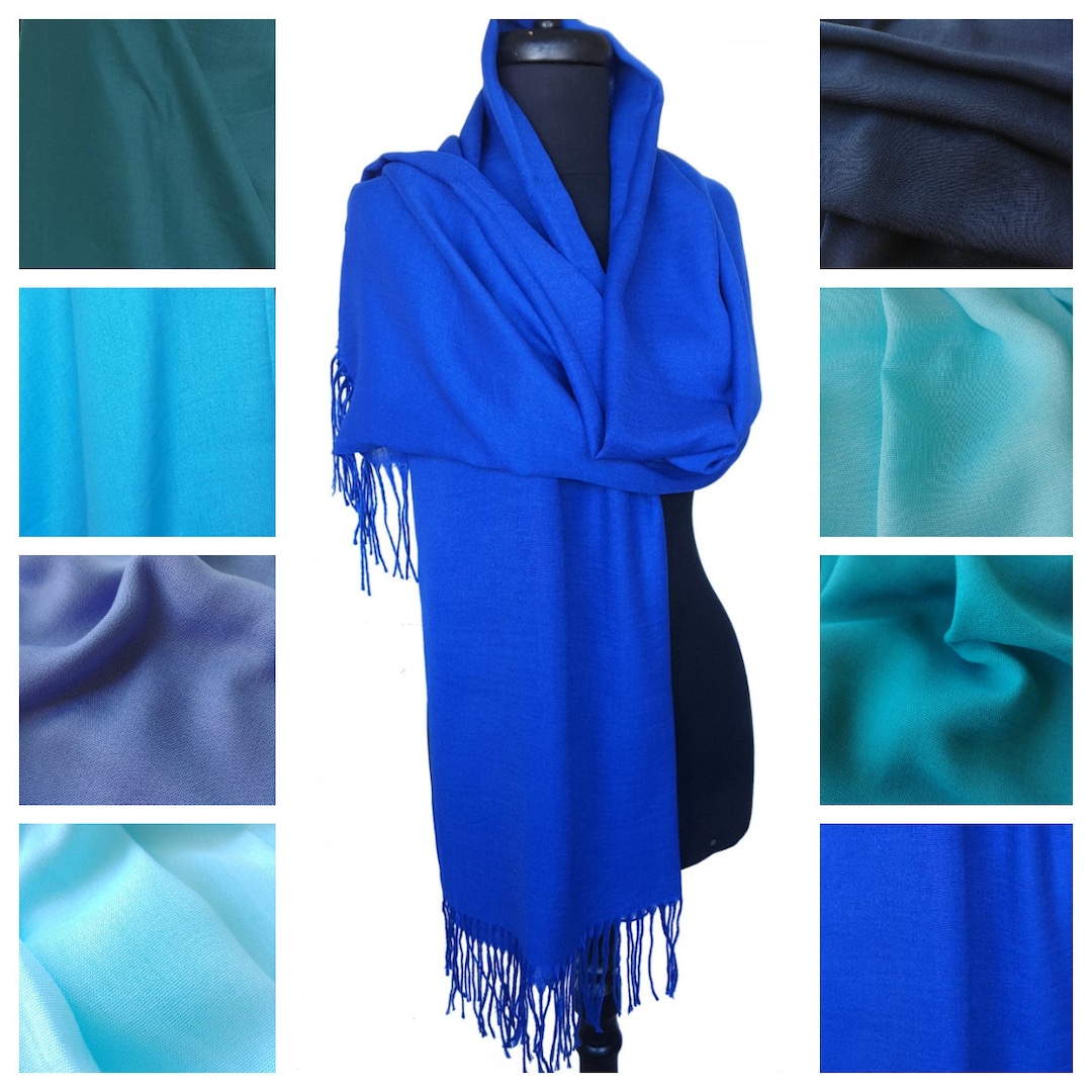 Royal Blue Pashmina Shawl Cotton Summer Scarf Wedding Pashmina Shawl ...