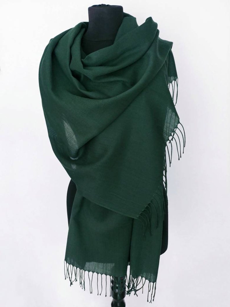 Emerald Green Wedding Pashmina Shawl Green Bridesmaid Pashmina Dark ...