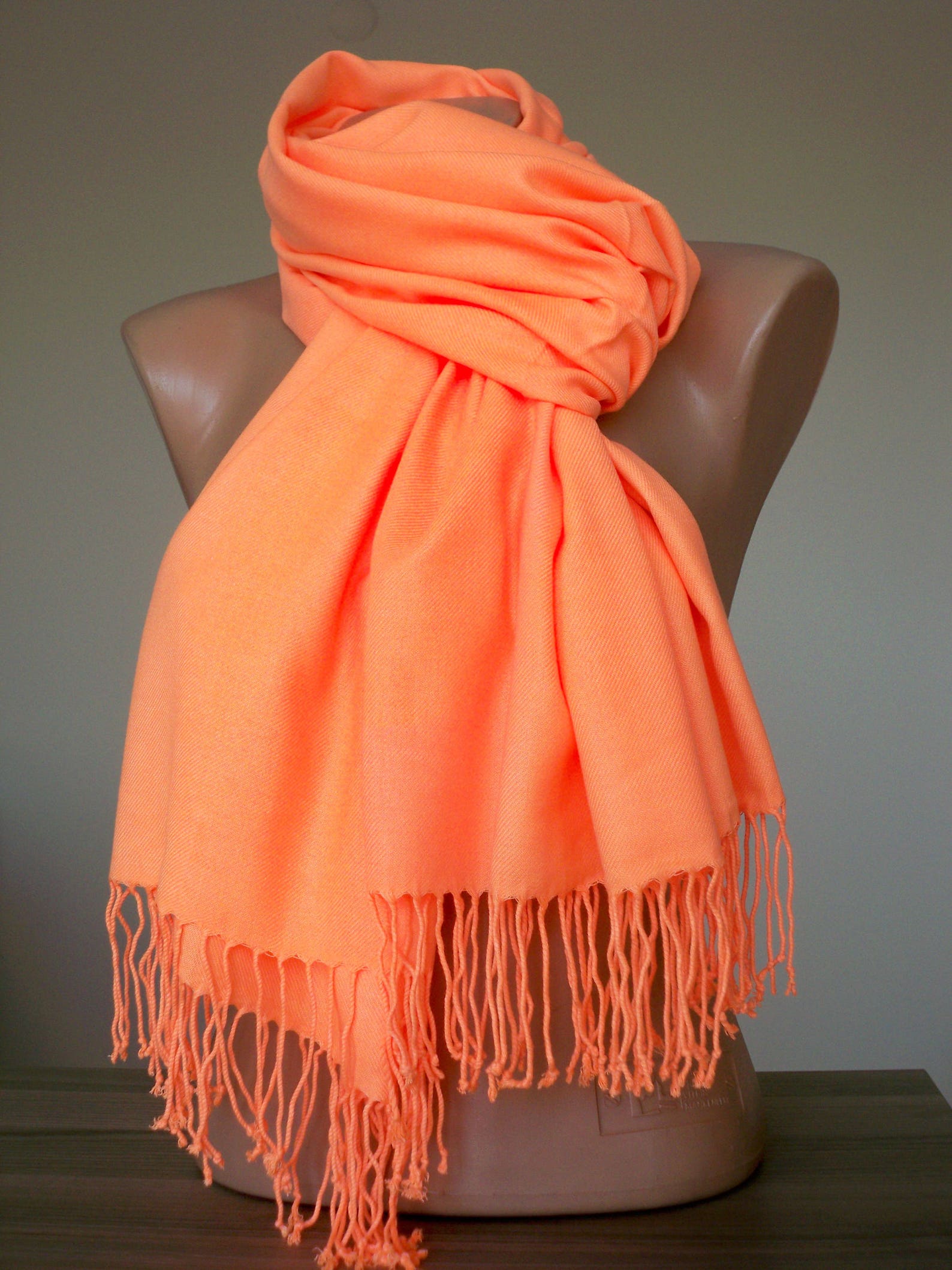 Neon Orange Pashmina Scarf Orange Shawl Orange Wrap Orange - Etsy