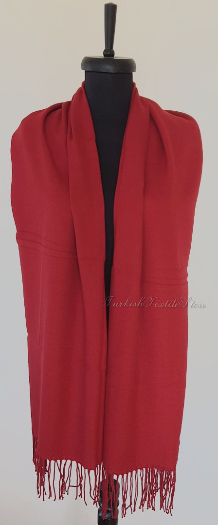 Ruby Red Pashmina Shawl, Deep Red Scarf, Deep Red Wrap Shawl, Red ...