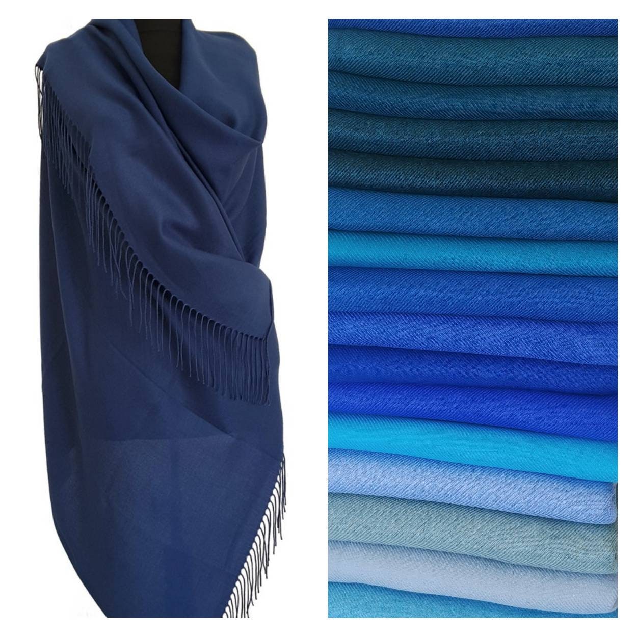 Navy Blue Pashmina Shawl Wedding Pashmina Bridal Cover up Bride Shawl ...