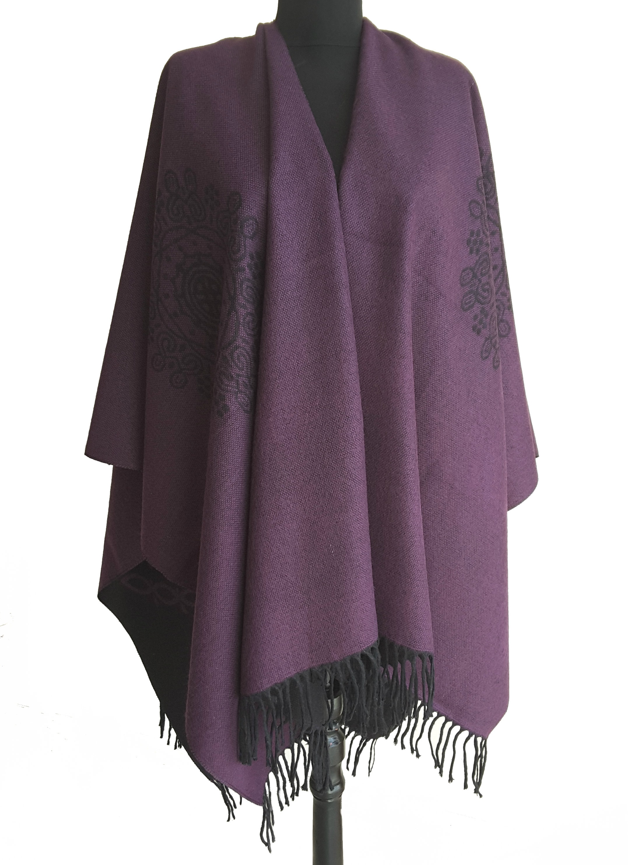 Dusty Purple Poncho Revursible Purple Double Sided Blanket - Etsy