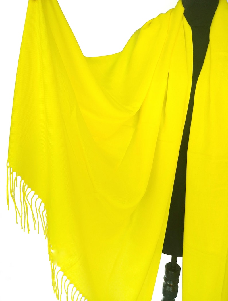 Bright Yellow Pashmina Scarf Yellow Shawl Bright Wrap Yellow Scarf ...