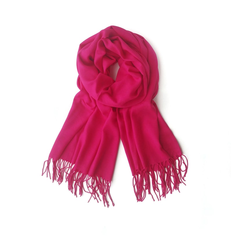Bright Fuchsia Pashmina Hot Pink Scarf Fuchsia Shawl Pink Wrap Fuchsia ...