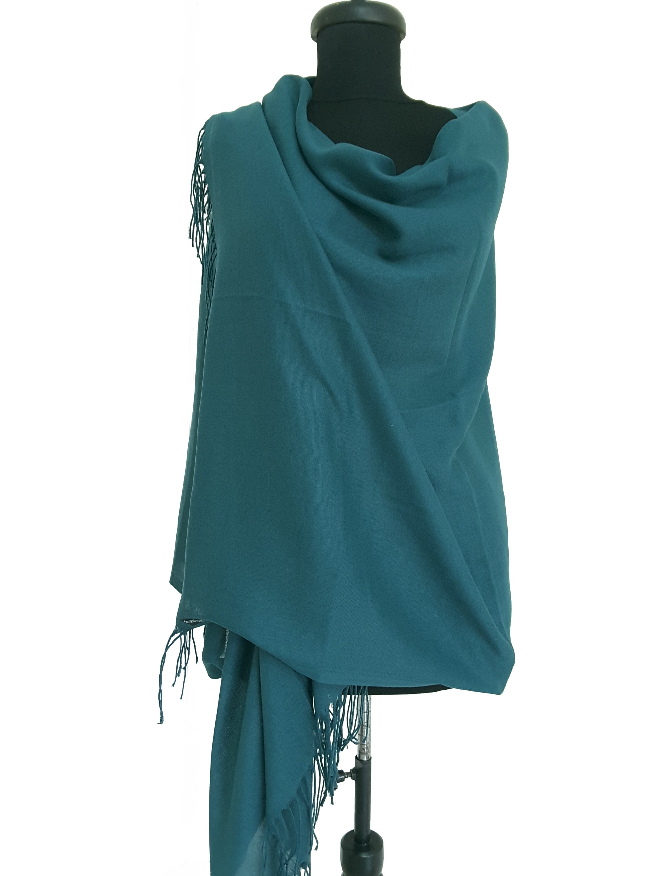 Dark Teal Pashmina Shawl Teal Wedding Pashmina Scarf Teal Head - Etsy ...