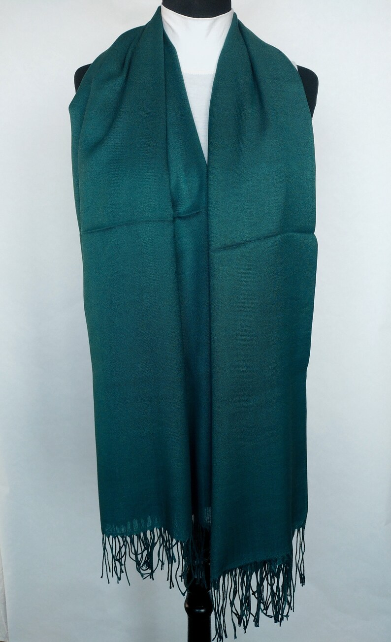 Emerald Green Wedding Pashmina Shawl Green Bridesmaid Pashmina Dark ...