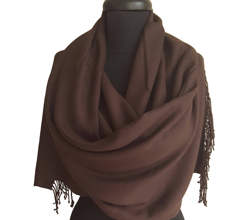 Dark Chocolate Brown Pashmina Scarf Brown Shawl Dark Brown | Etsy
