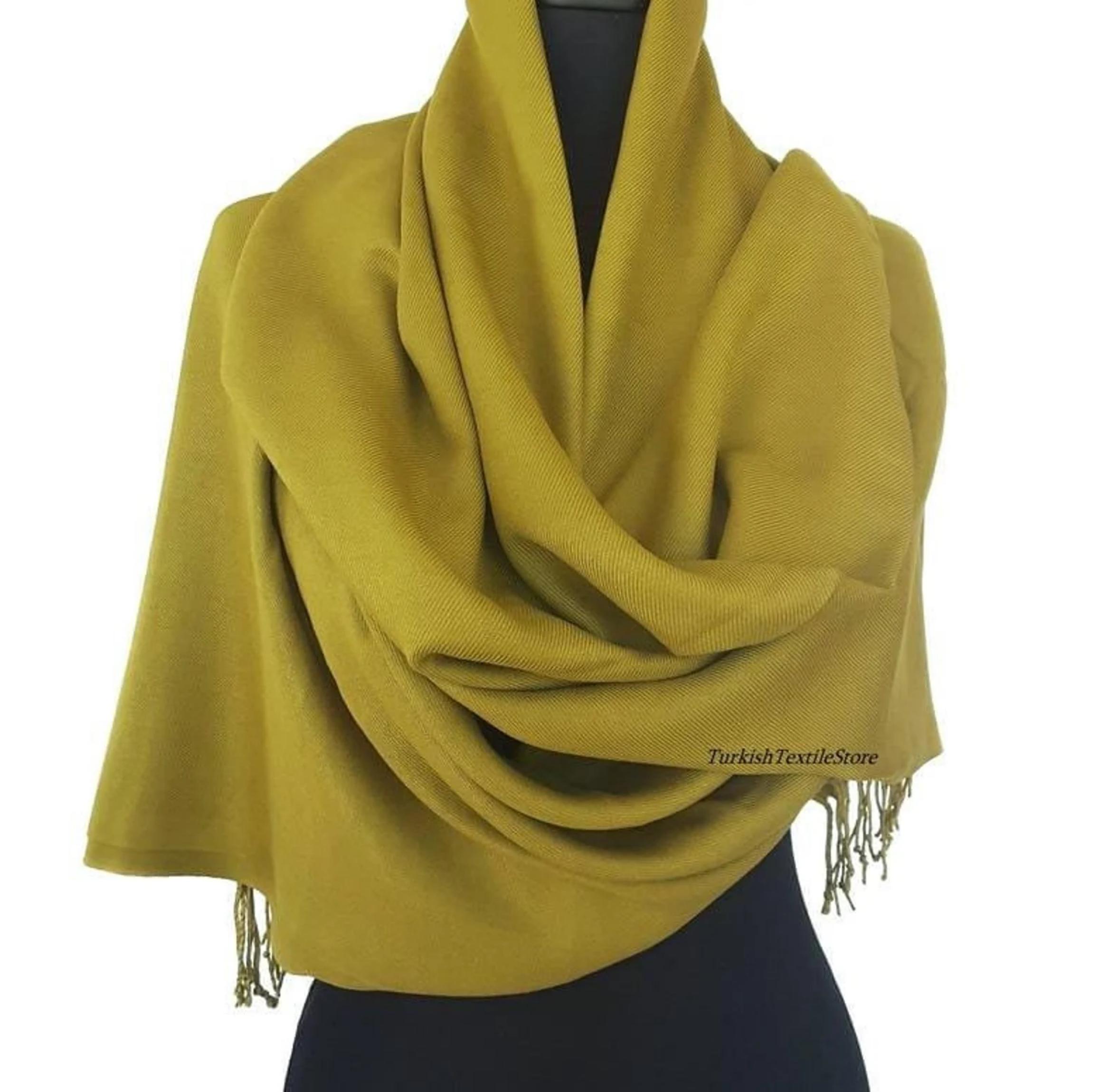 Olive Green Wedding Pashmina Shawl Olive Green Bridesmaid Pashmina ...