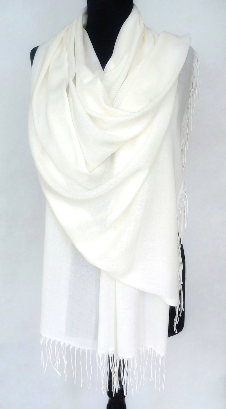 Ivory Pashmina Cream Shawl off White Shawl Lightweight Hijab Wedding ...