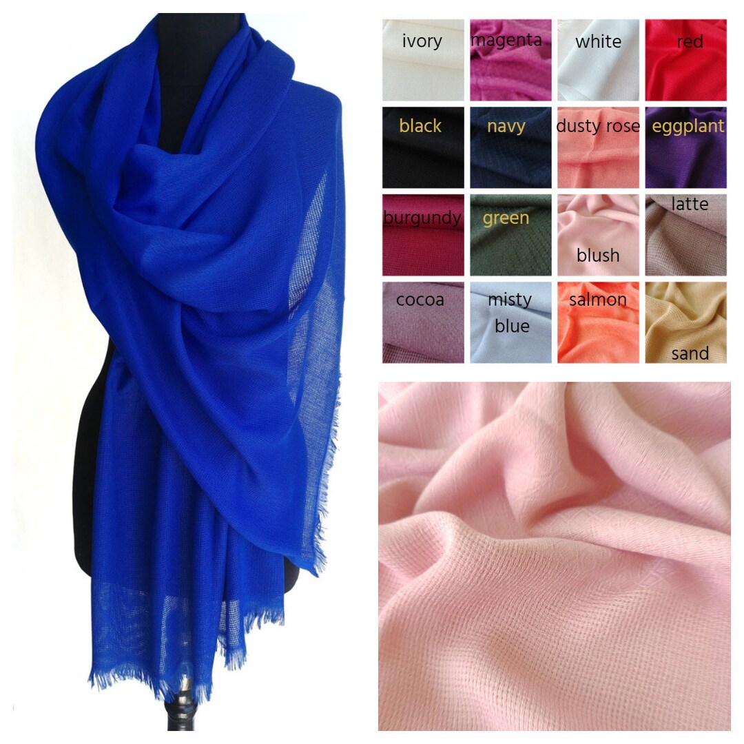 Royal Blue Scarf Navy Summer Cotton Wedding Shawl Turkish Pashmina ...