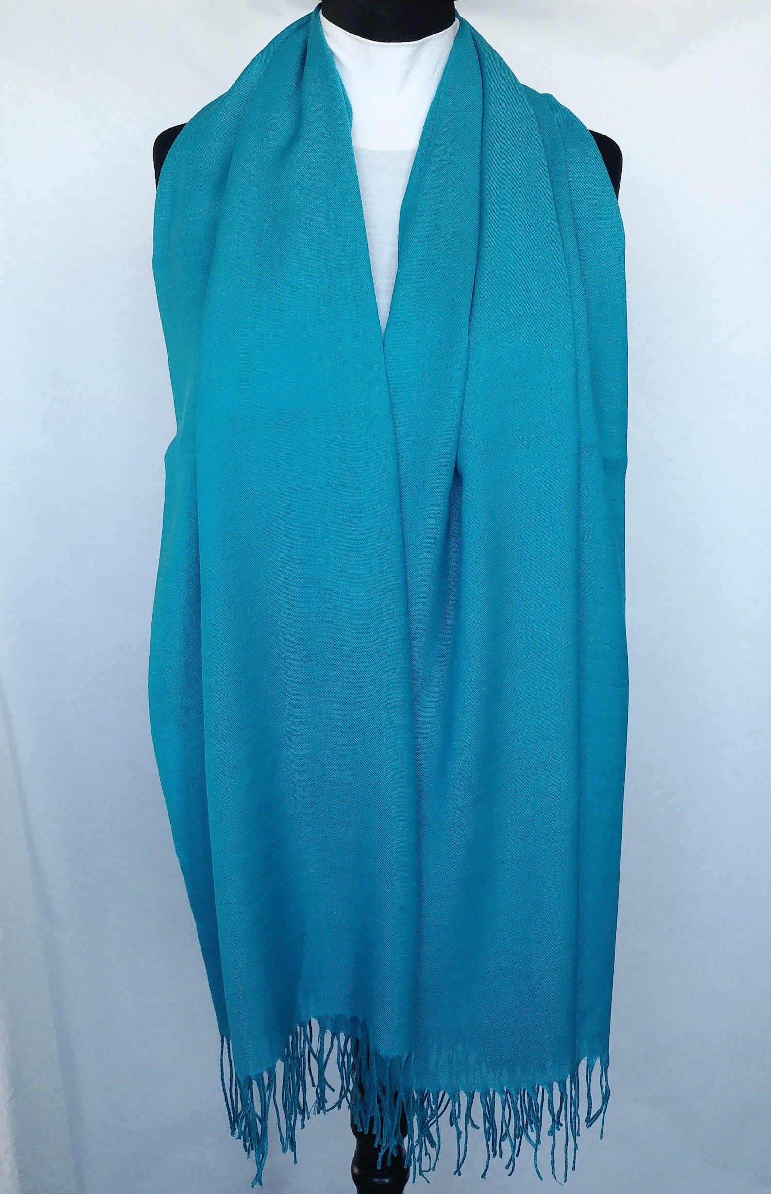 Peacock Blue Pashmina Shawl Teal Wedding Pashmina Scarf Teal Head Wrap ...