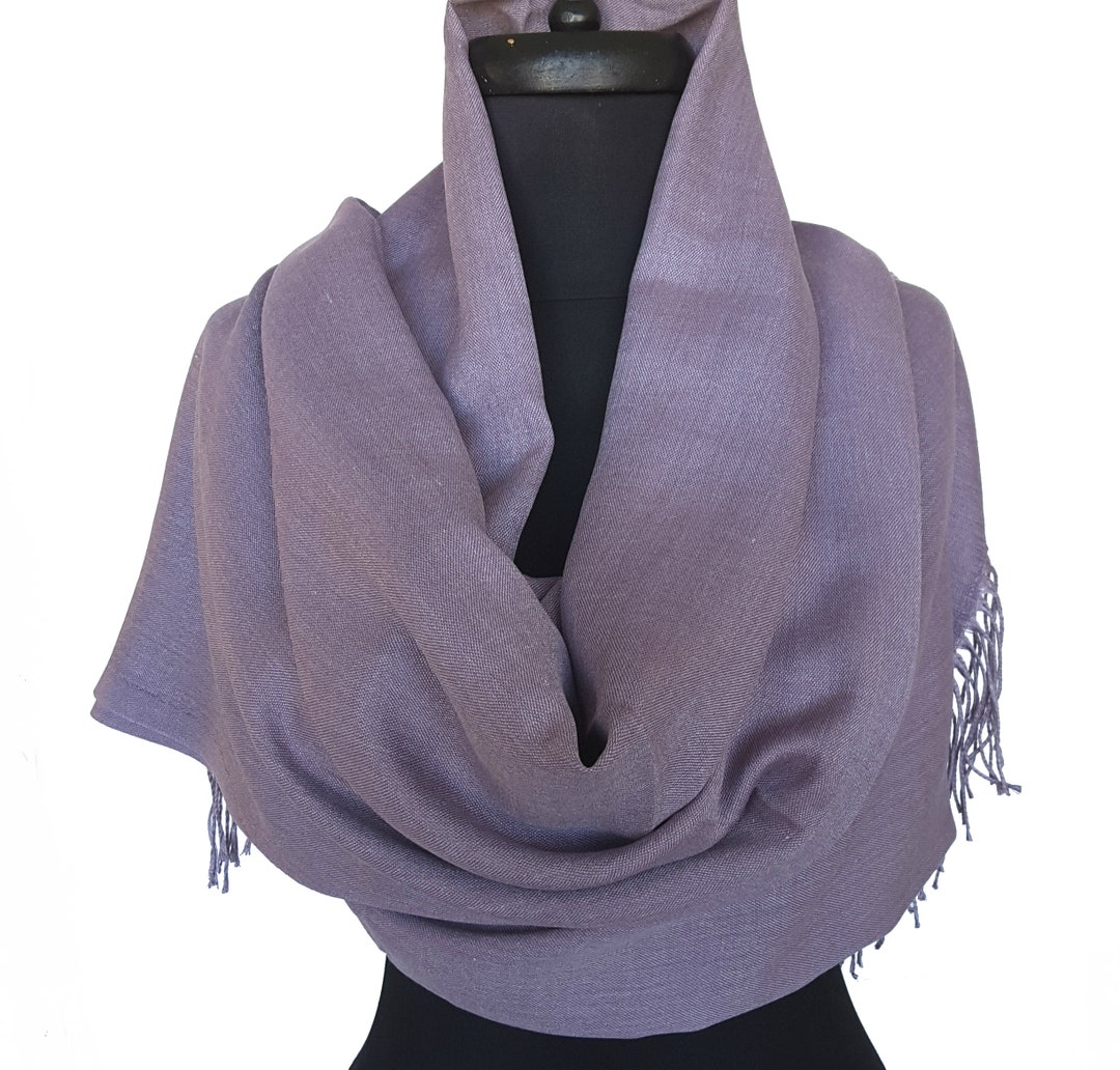 Dusty Purple Wedding Pashmina Shawl Purple Bridesmaid Pashmina Purple ...