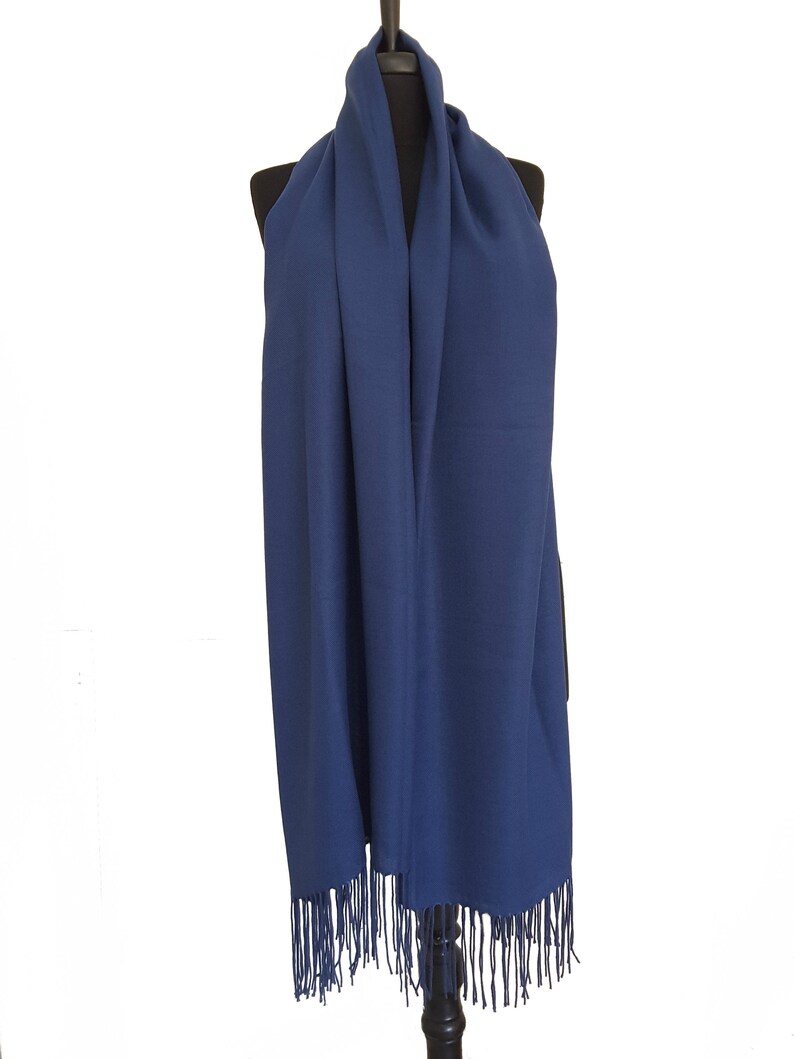 Sapphire Blue Pashmina Scarf Dark Blue Shawl Navy Blue Wrap - Etsy
