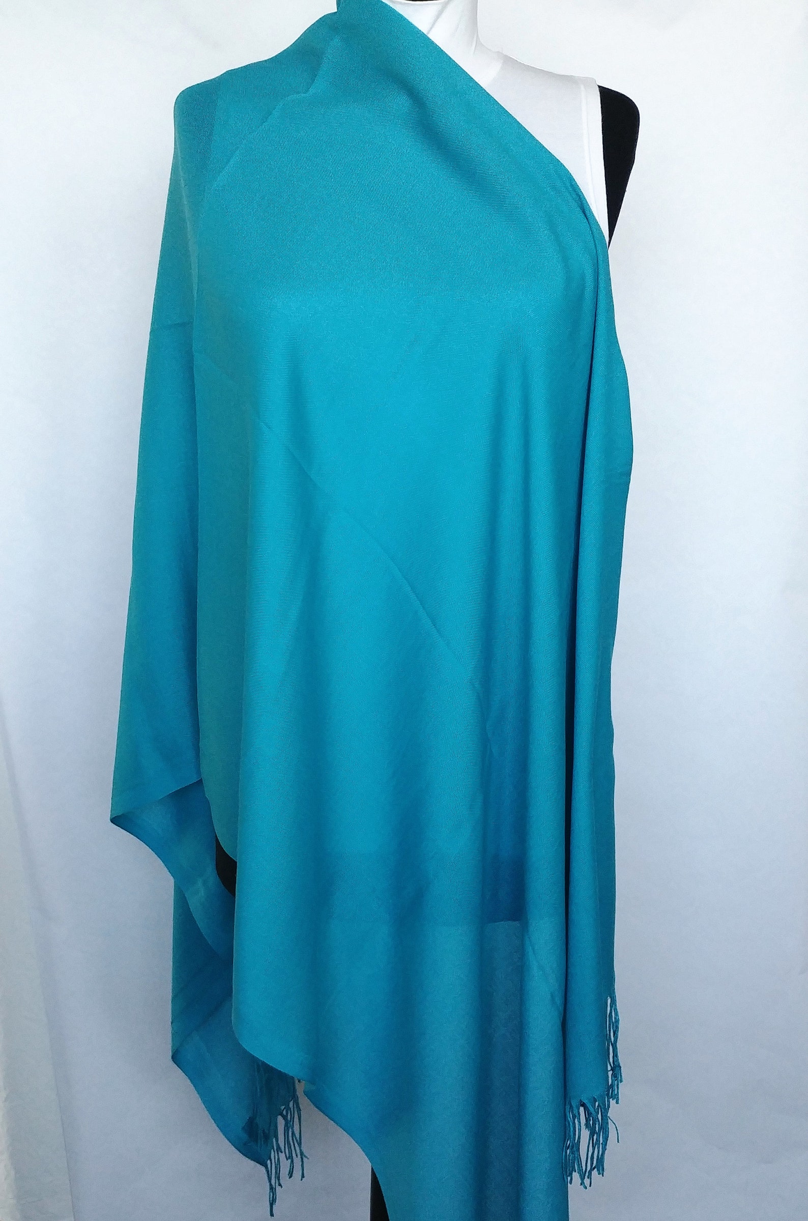 Peacock Blue Pashmina Shawl Teal Wedding Pashmina Scarf Teal Head Wrap ...