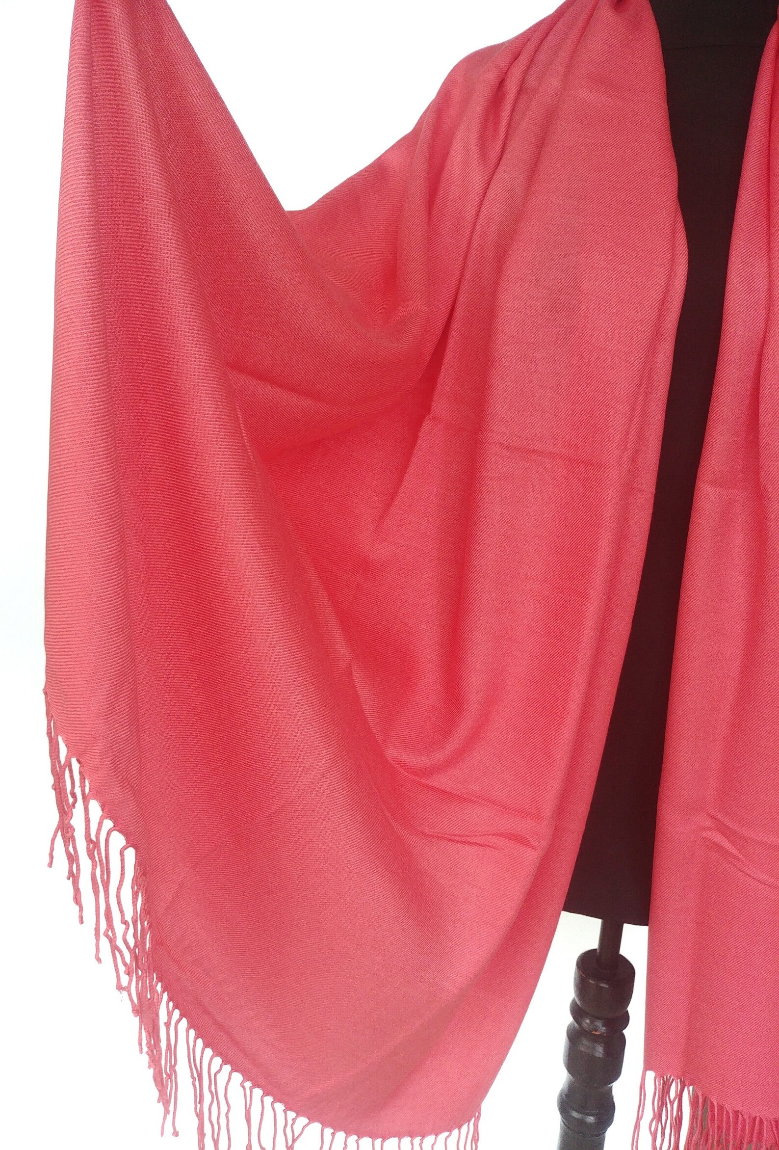 Coral Pink Pashmina Scarf Coral Shawl Coral Wrap Coral - Etsy