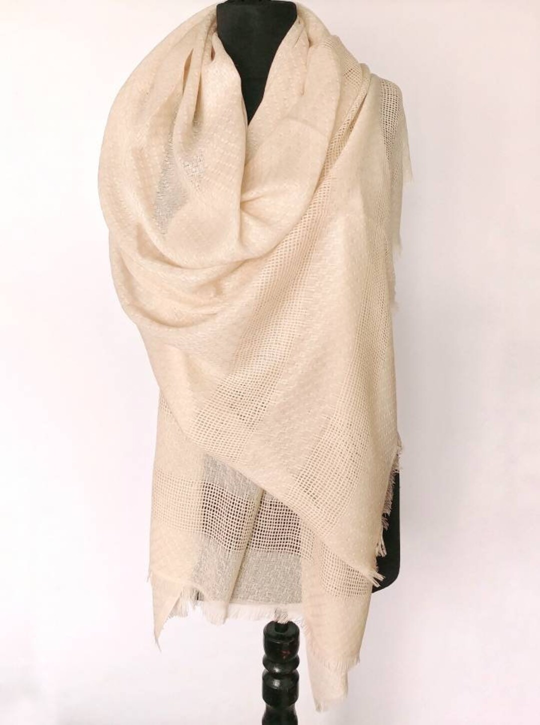 Champagne Scarf Wedding Shawl Champagne Bridal Shawl Ivory Cotton Scarf ...